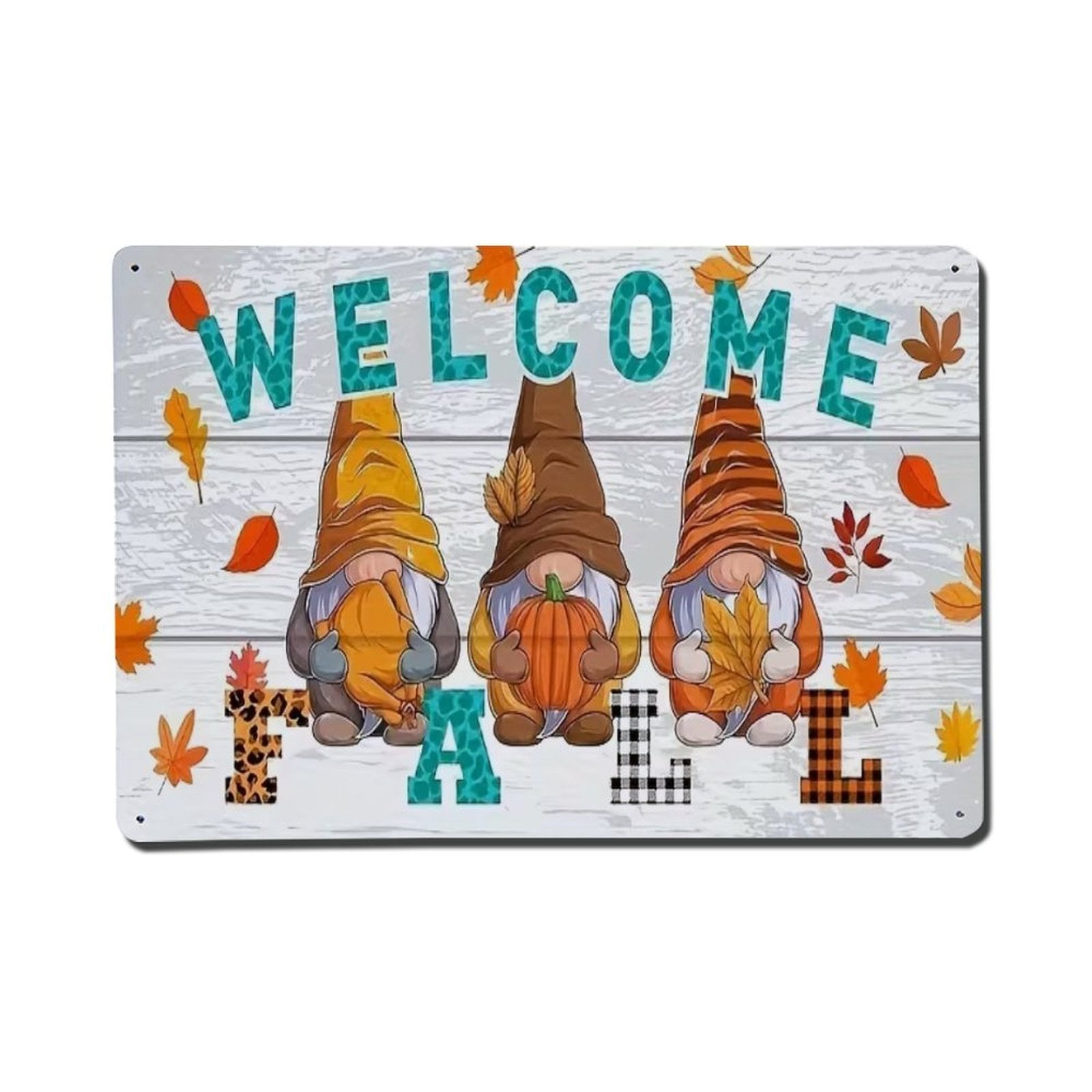 Welcome Fall Tin Sign Vintage Metal Poster Living Room Bar Man Cave ...