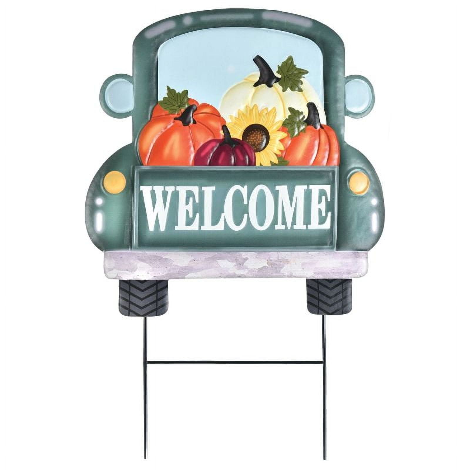 Welcome Fall Truck Stake Metal Yard Sign - Walmart.com