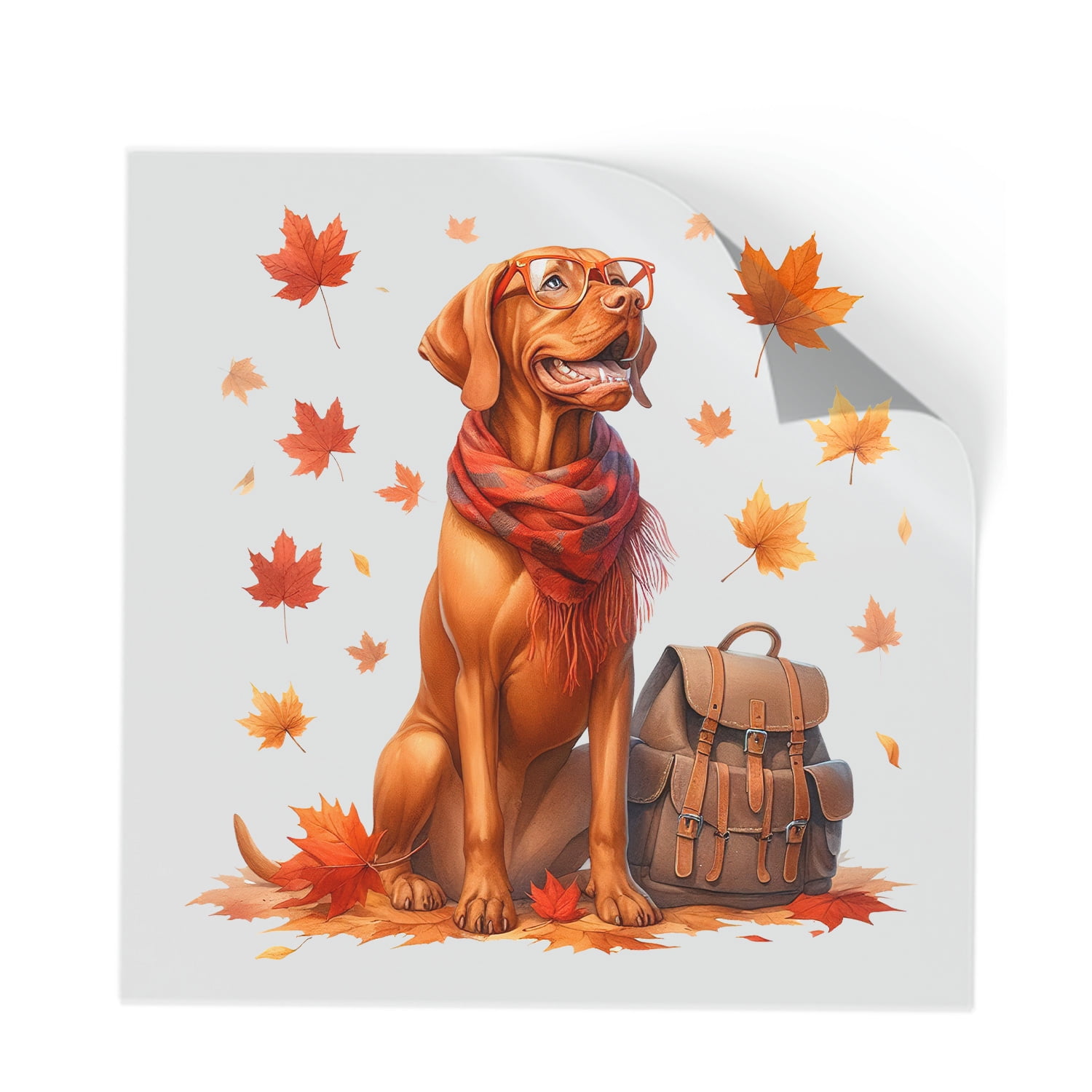 Welcome Fall Vizsla Enjoys School Time Autumn Fall Leaves Cutout ...
