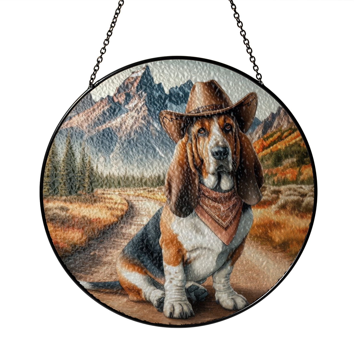 Welcome Fall Western Cowboy Basset Hound Enjoys Majestic Autumn Stained ...