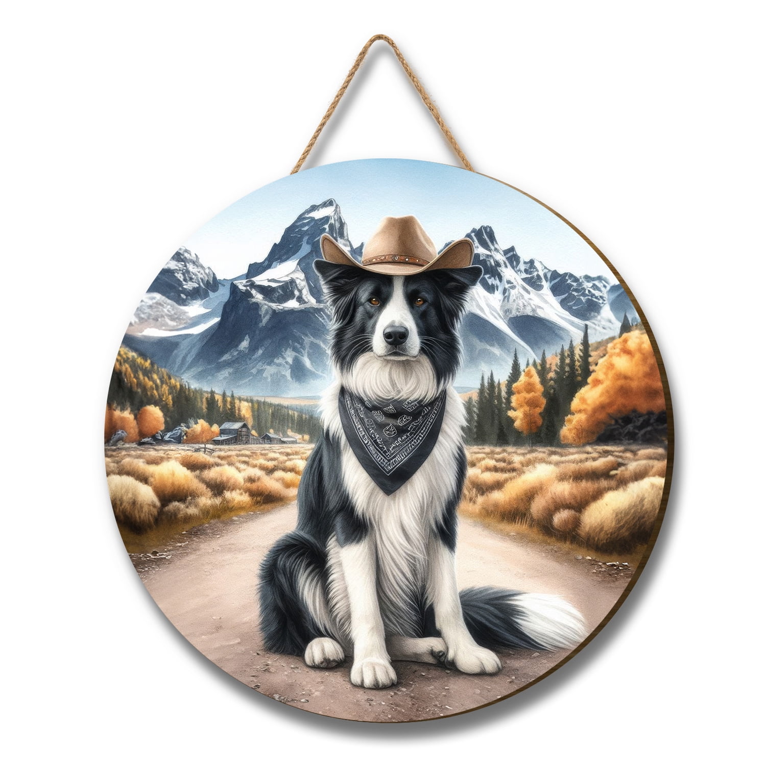 Welcome Fall Western Cowboy Border Collie Enjoys Majestic Autumn Round ...