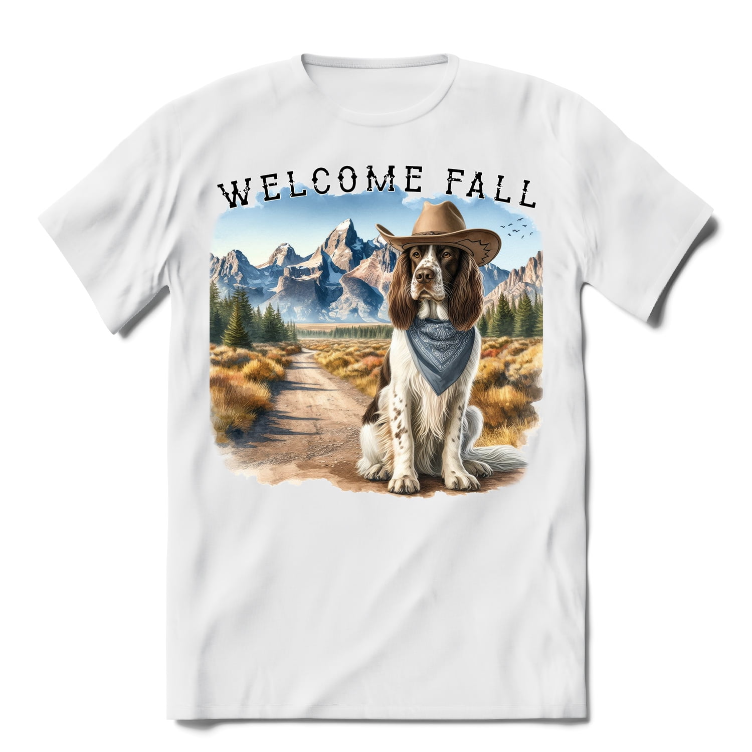 Welcome Fall Western Cowboy English Springer Spaniel Enjoys Majestic ...
