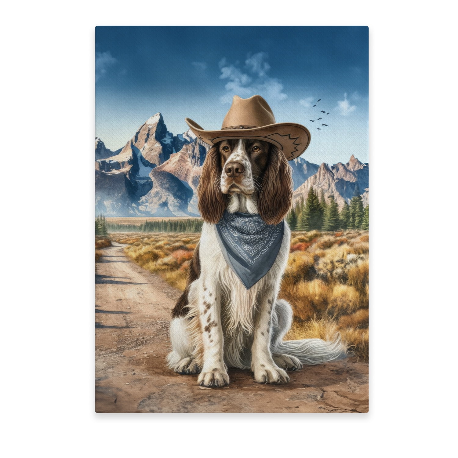 Welcome Fall Western Cowboy English Springer Spaniel Enjoys Majestic ...