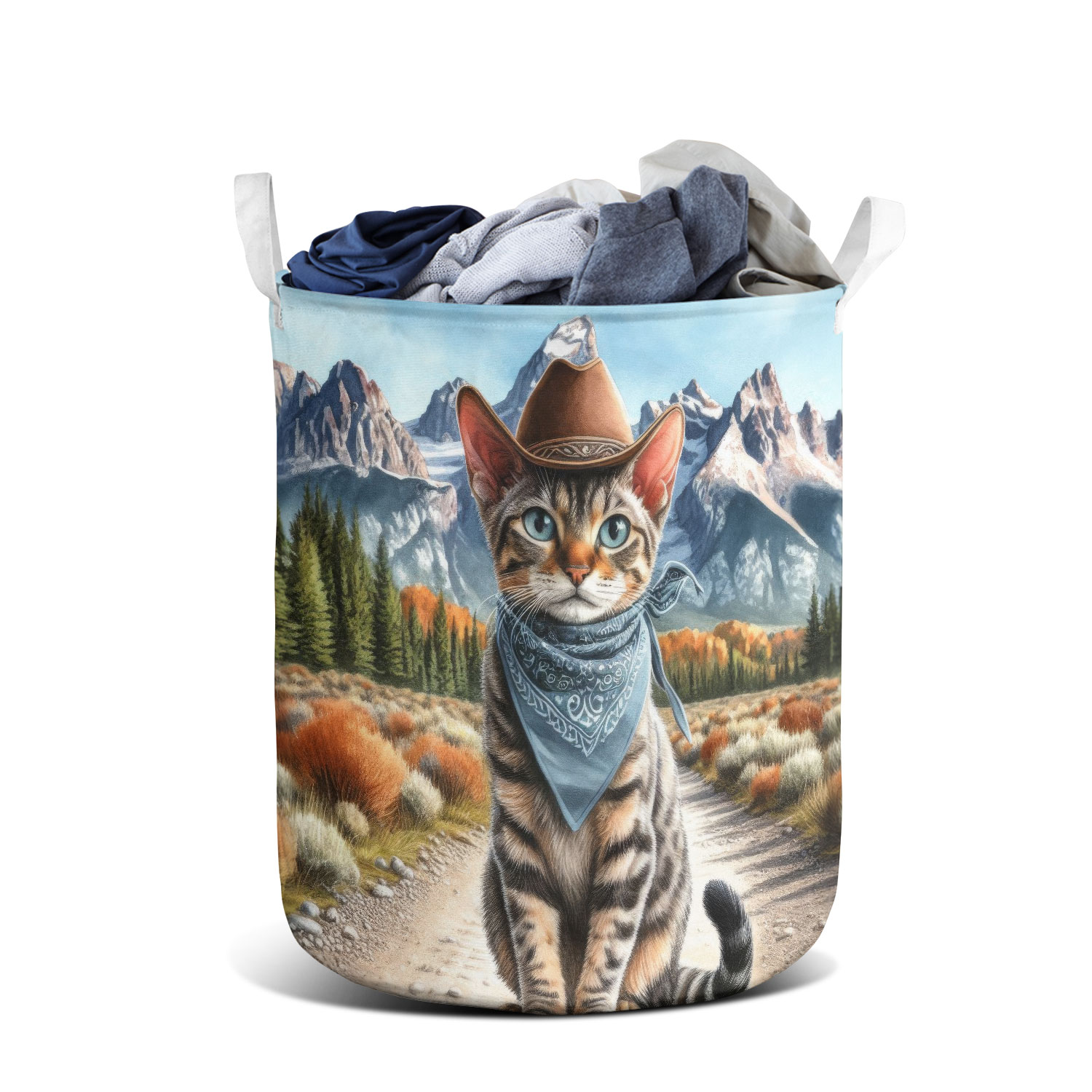 Welcome Fall Western Cowboy Manx Enjoys Majestic Autumn Foldable ...