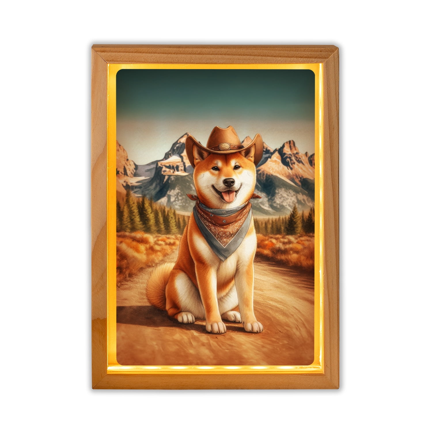Welcome Fall Western Cowboy Shiba Inu Enjoys Majestic Autumn Acrylic ...