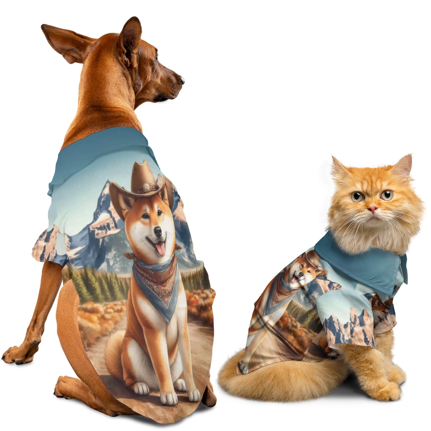 Welcome Fall Western Cowboy Shiba Inu Enjoys Majestic Autumn Hawaiian ...