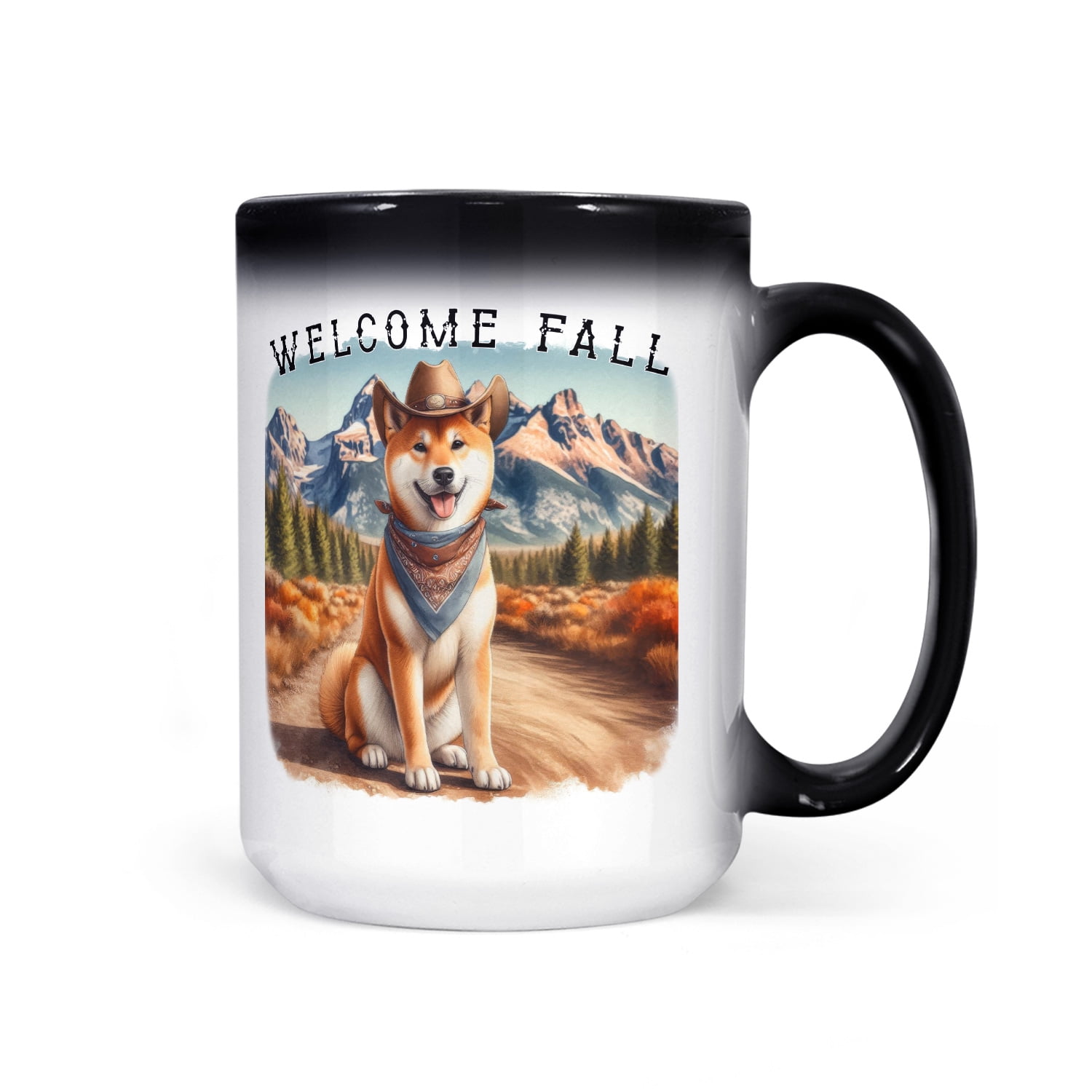 Welcome Fall Western Cowboy Shiba Inu Enjoys Majestic Autumn Heat Color ...