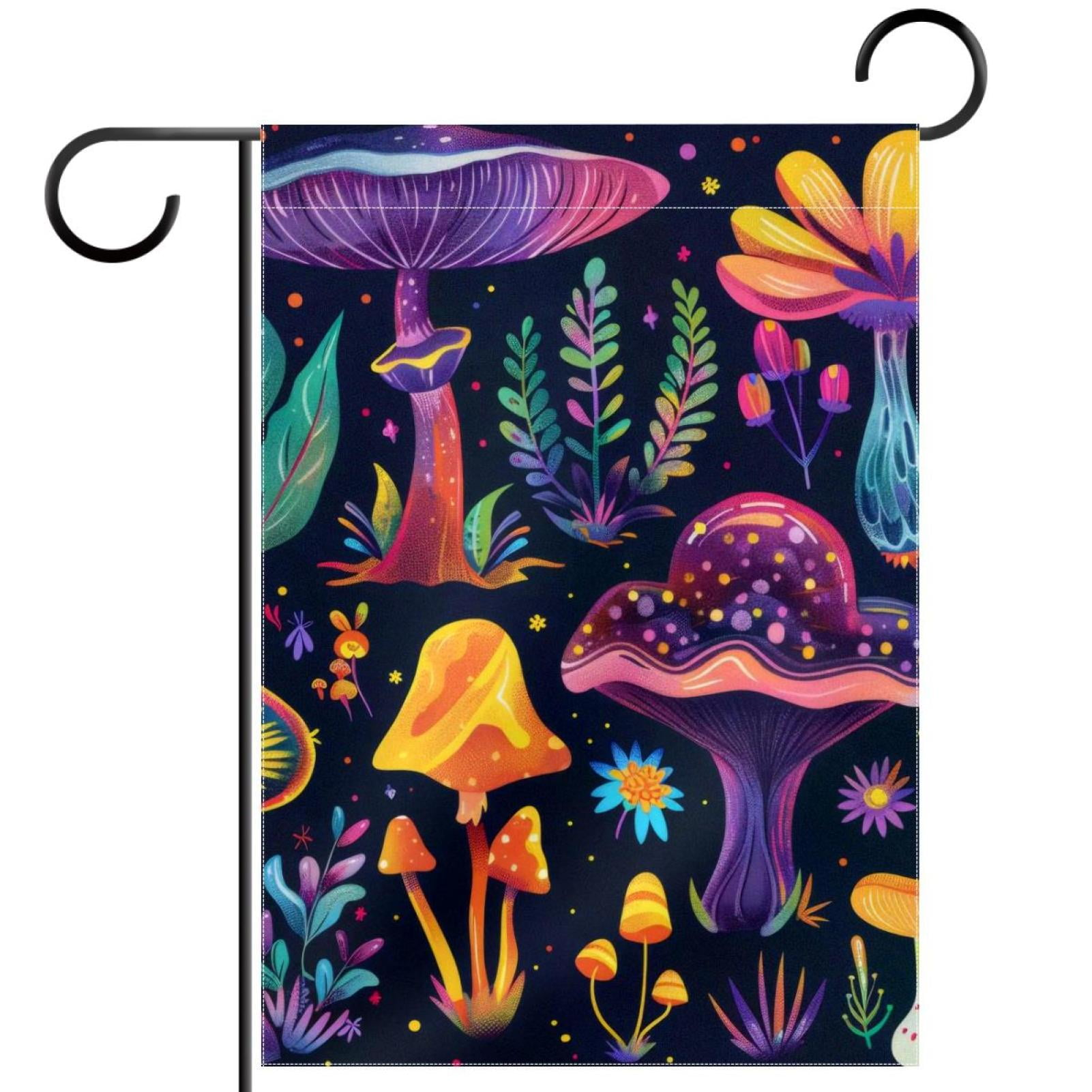 Welcome Fantasy Flowers Trees and Mushrooms Garden Flag, Vertical ...