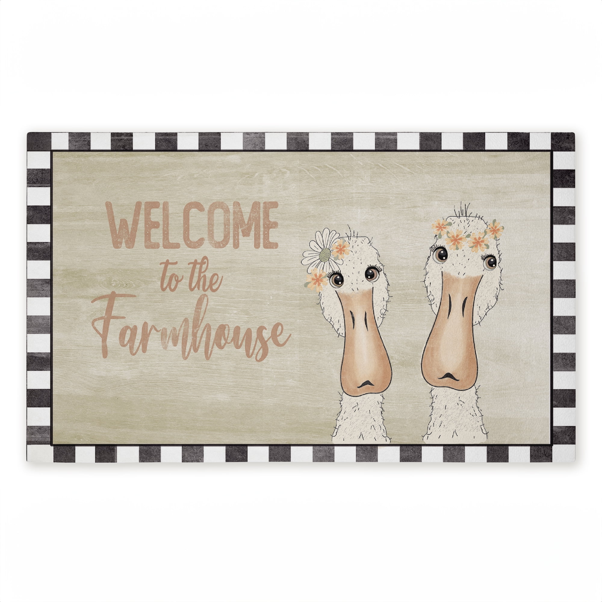 Welcome Farmhouse Ducks Printed Outdoor Door Mat, design by Andrea ...