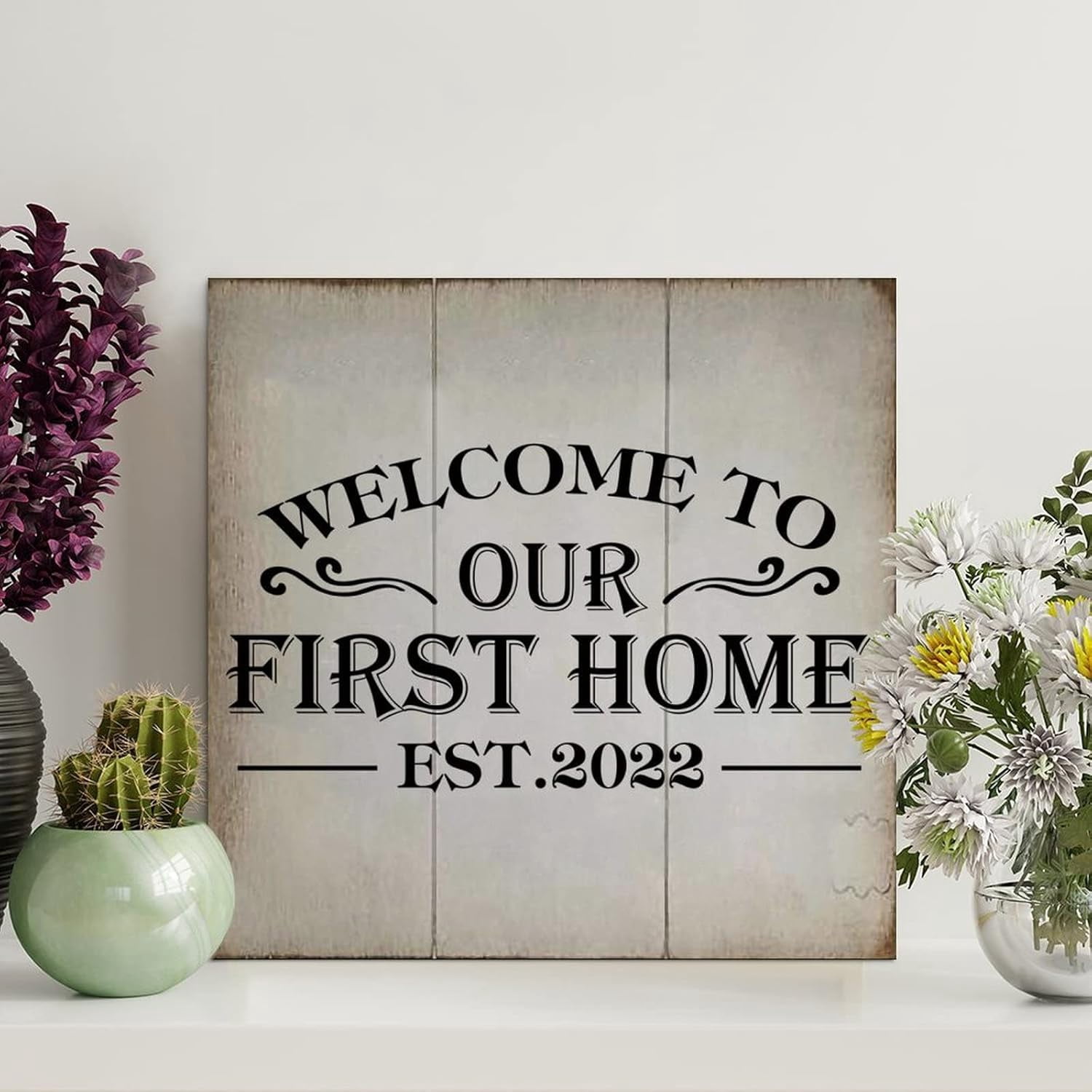 Welcome To Our First Home Est 2022 Wood Signs Funny Wooden Sign ...