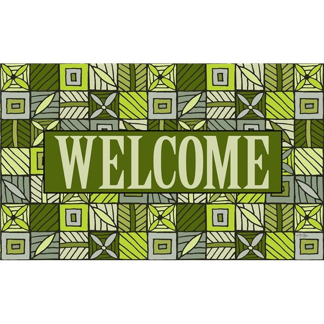 Welcome Floral Checkerboard 4 Doormat - Walmart.com