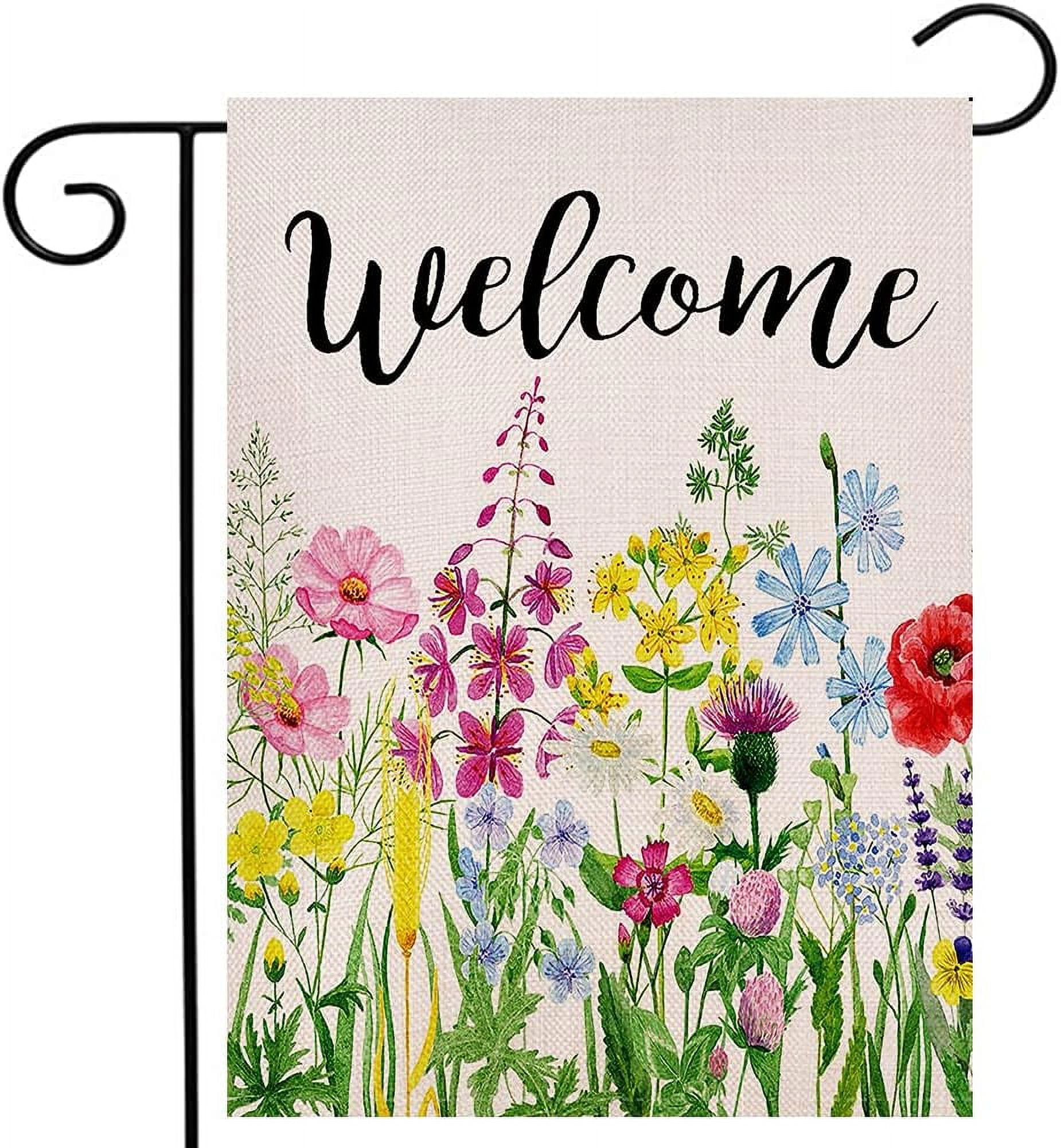 Welcome Floral Garden Flag 12.5x18 Inch,Spring Summer Wild Flower ...