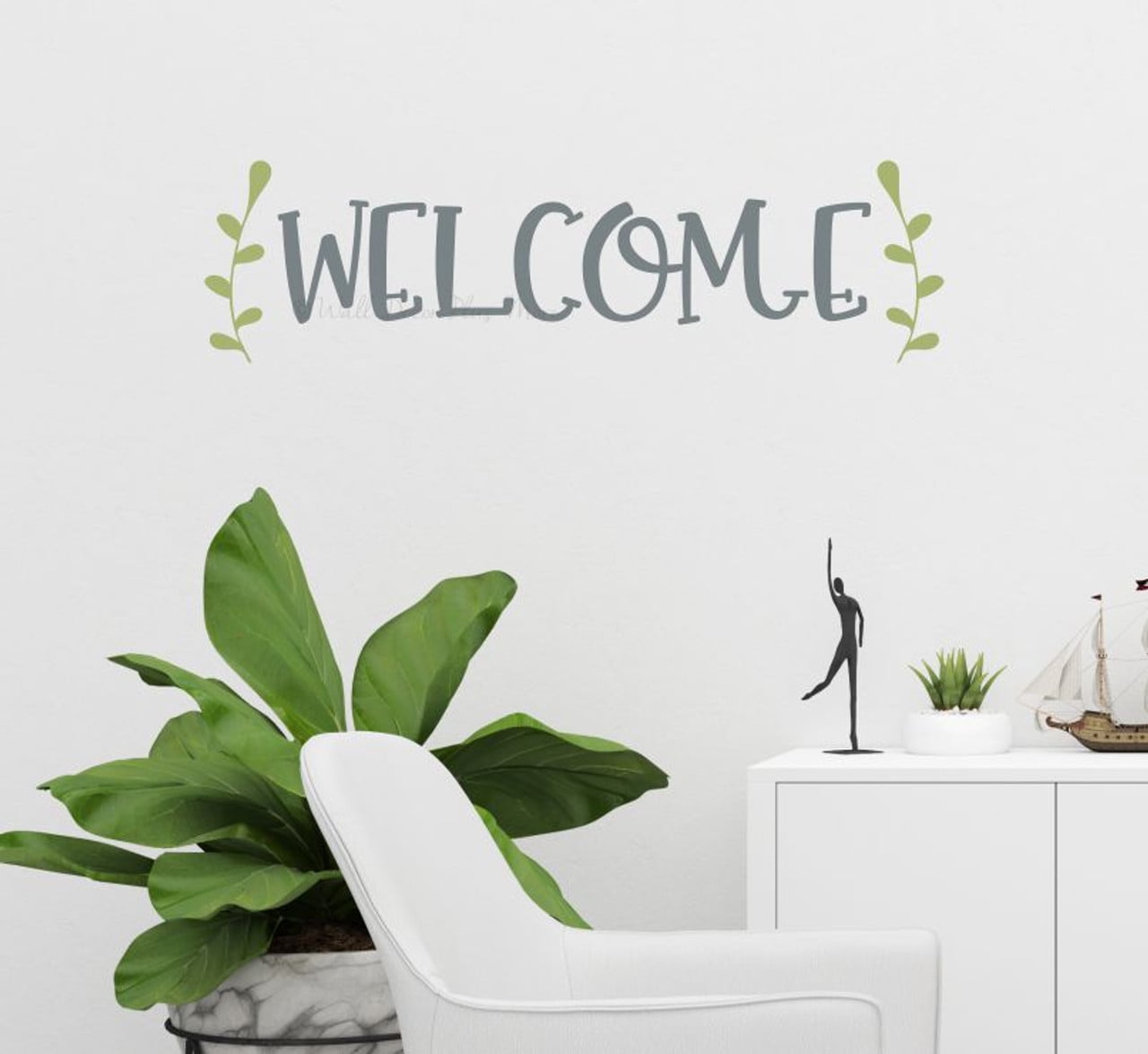 Welcome with Floral Wreath Entryway Decor for Wall - Quotes Wall Decor ...