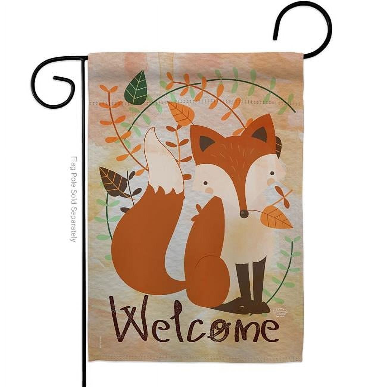 Welcome Fox Animals Wildlife 13 x 18.5 in. Double-Sided Decorative ...