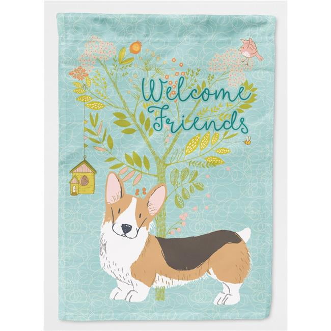 Welcome Friends Pembroke Welsh Corgi Tricolor Flag Garden - Walmart.com