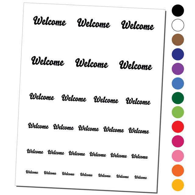 Welcome Fun Text Water Resistant Temporary Tattoo Set Fake Body Art ...