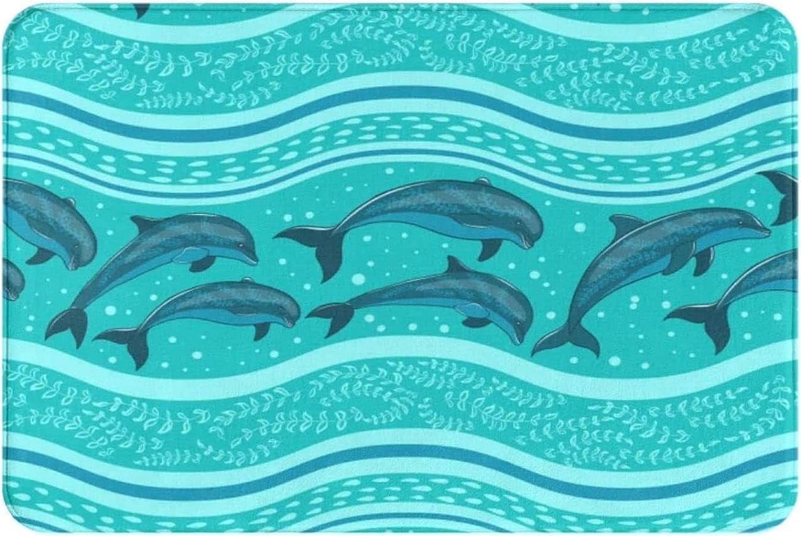 Welcome Funny Doormat Animal Dolphin Ocean Fish Water Absorbent ...