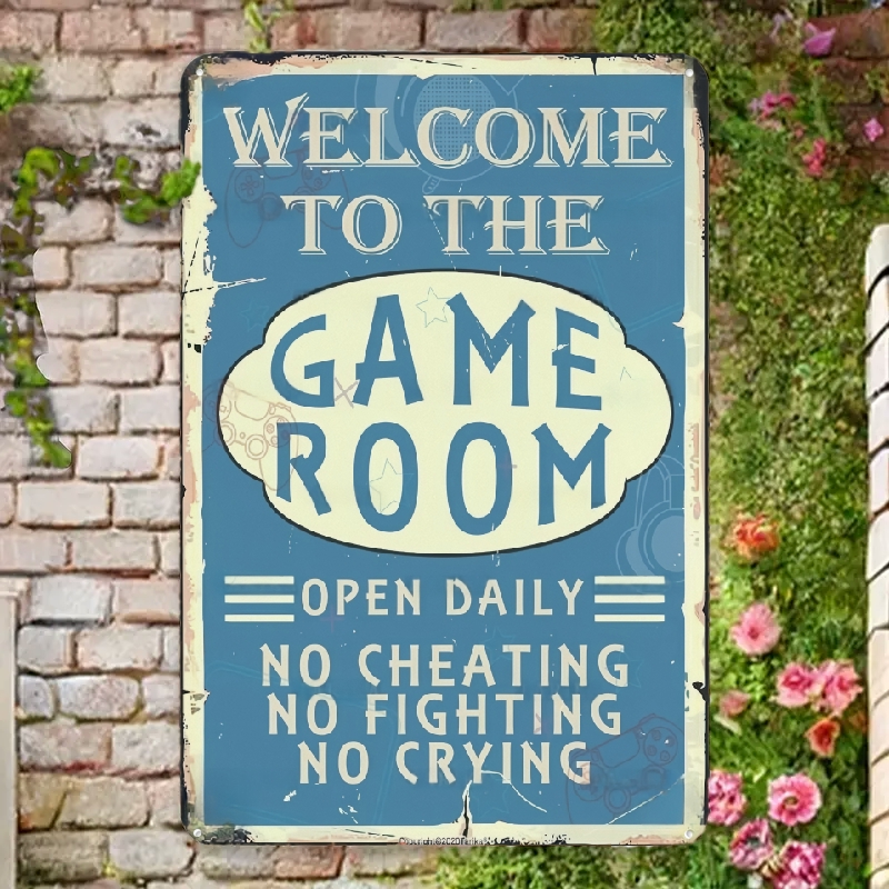 Welcome to The Game Room Open Daily Vintage Look Metal 20X30 cm ...