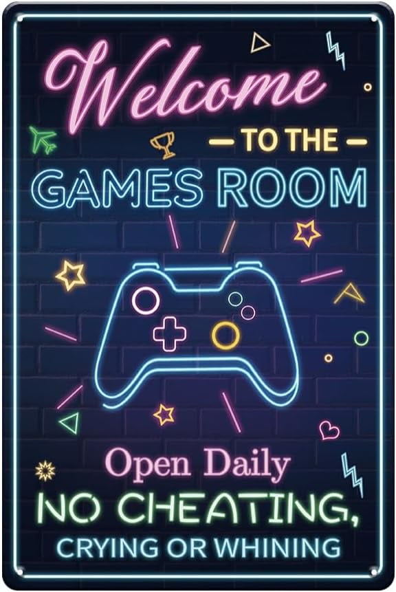 Welcome To The Game Room Sign For Boys - Teen Boy Gaming Room Decor ...