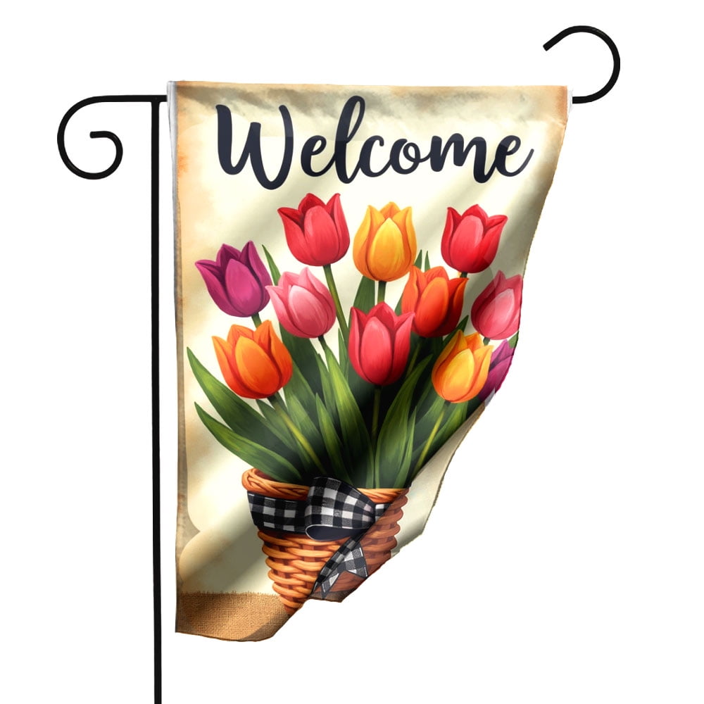 Welcome Garden Flag 12.5x18 Inch Double Sided Polyester Decorative Yard ...