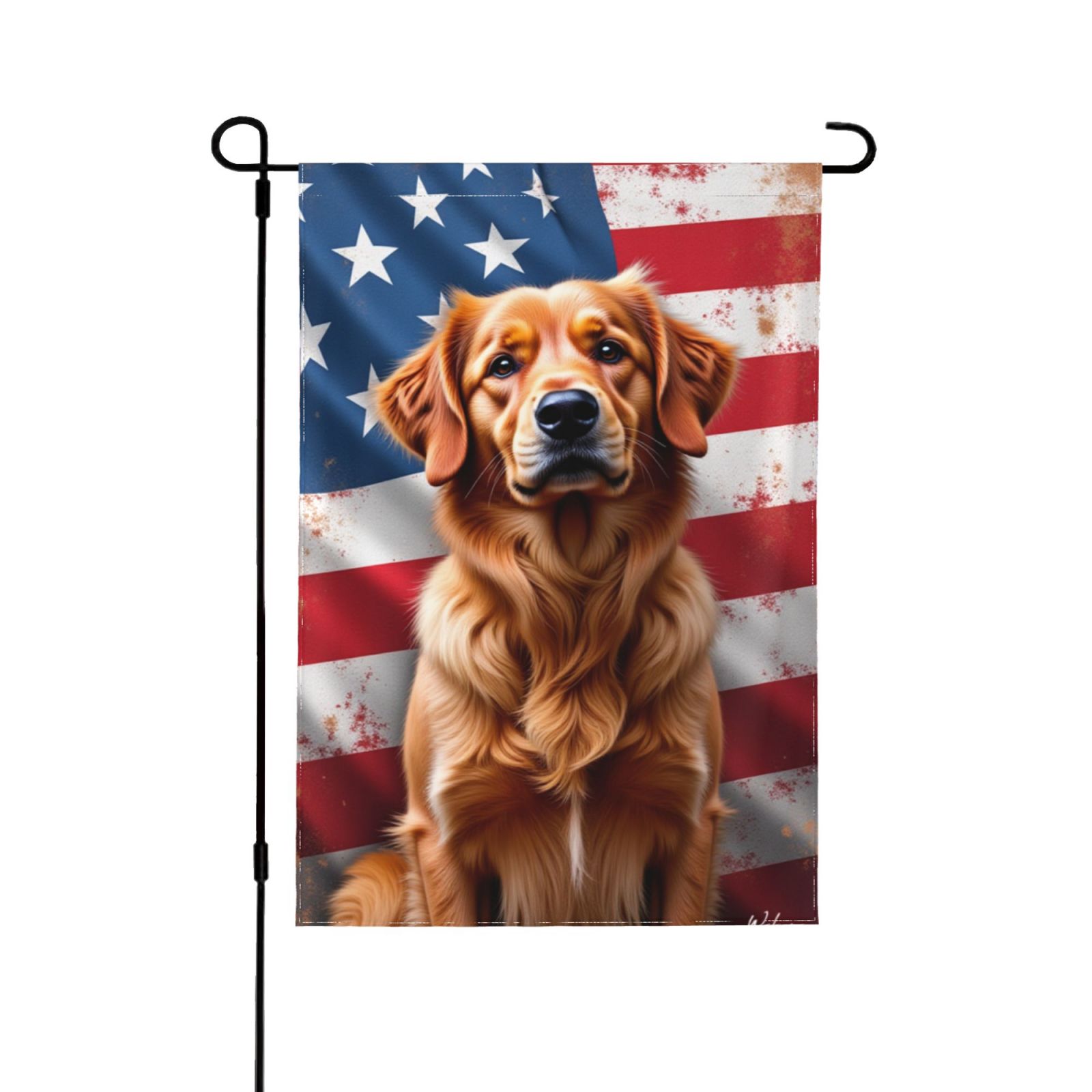 Welcome Garden Flag 12x18 Double Sided American Golden Retriever Dog ...
