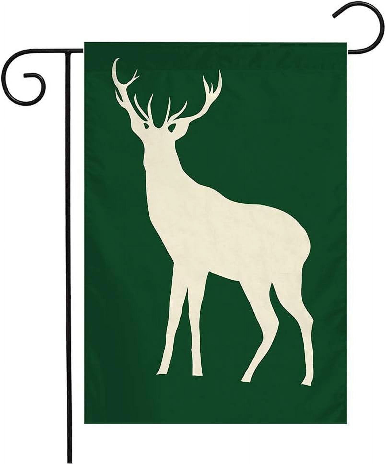 Welcome Garden Flag Animal Deer Silhouette Drawing Element On Wild ...