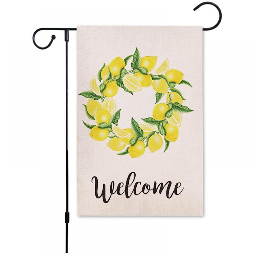 Welcome Garden Flag, Boxwood Wreath Spring Yard Flag With Stopper ...