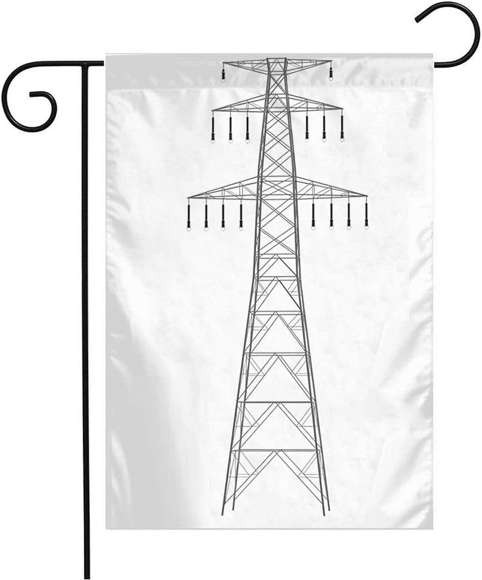 Welcome Garden Flag Cable Realistic Render Electric Line 3D Electrical ...