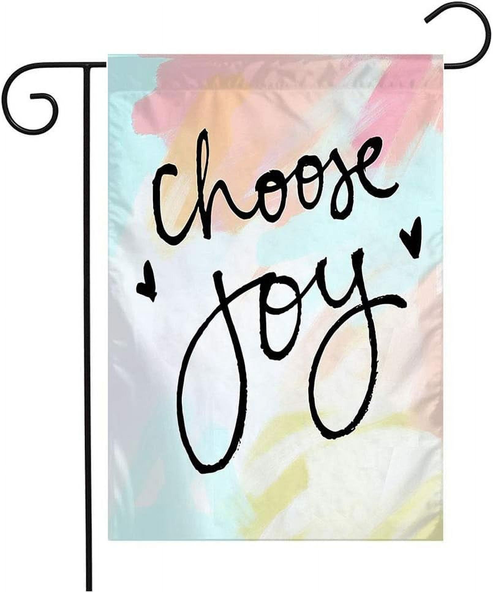 Welcome Garden Flag Choose Brush Joy Quote Handwriting Artwork Modern ...