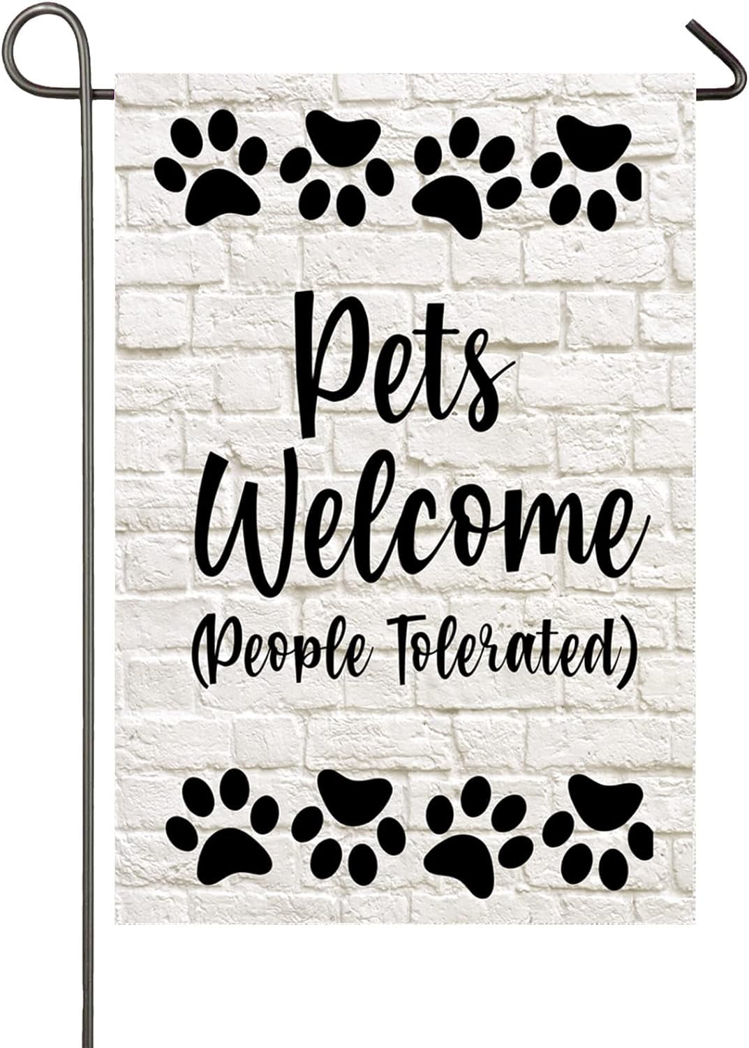 Welcome Garden Flag Dogs Cats Paw Prints Spring Yard Flag Pet Lovers ...