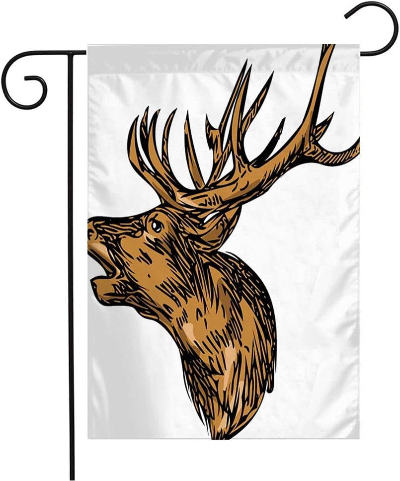 Welcome Garden Flag Drawing Roaring Head Sketch Roar Scratch Engraved ...