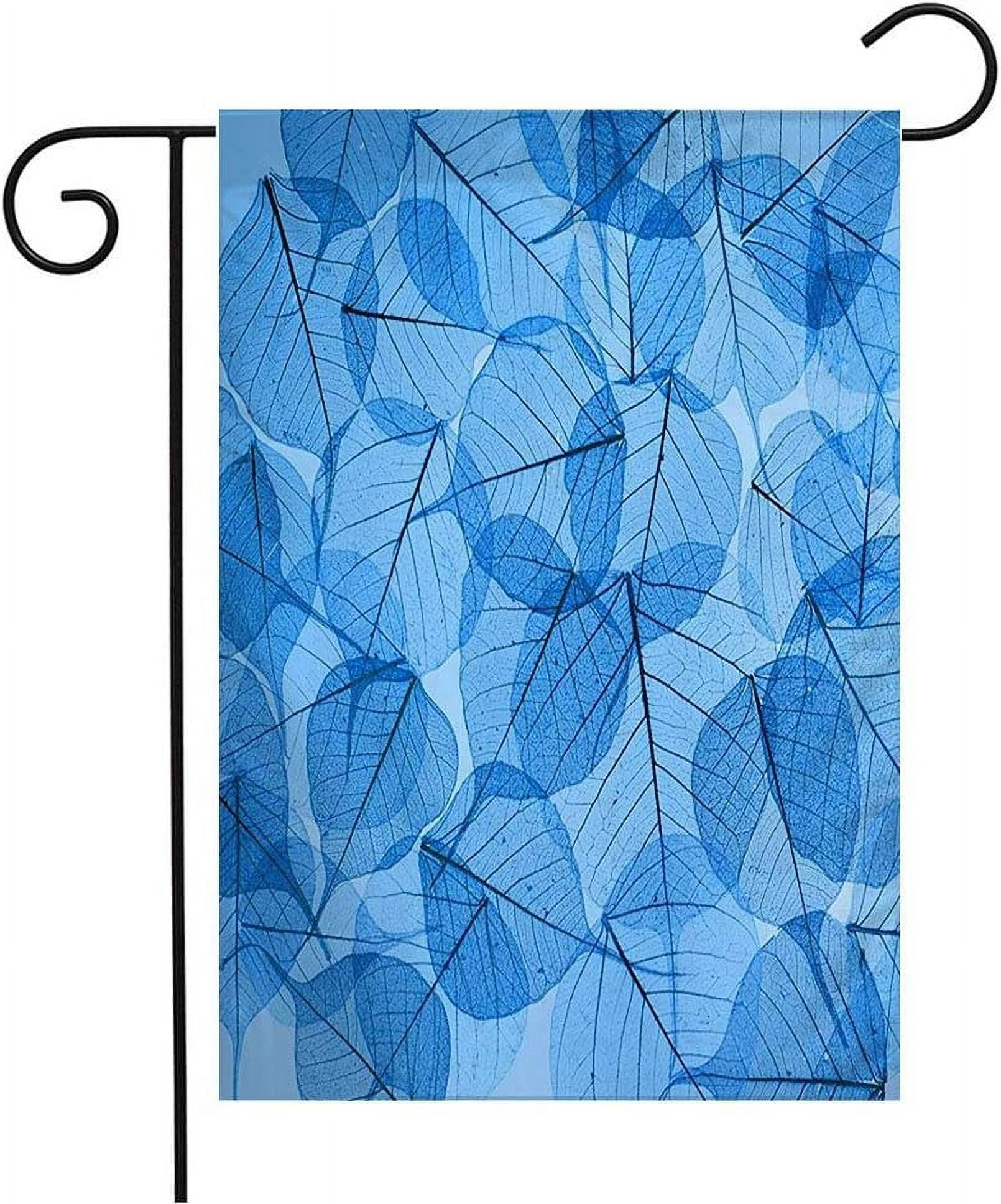 Welcome Garden Flag Fall Macro Blue Floral White Leaves Nature Design ...