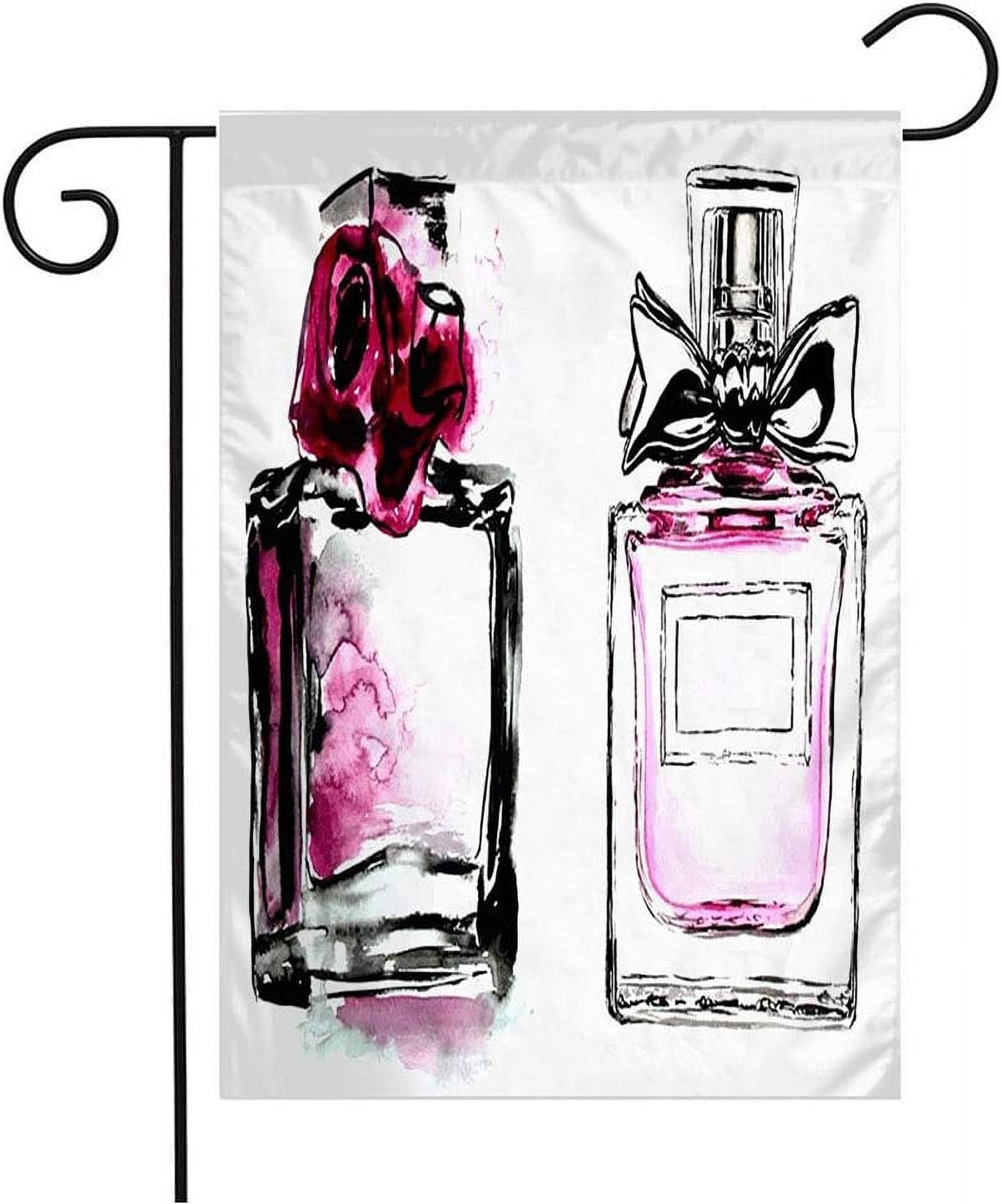 Welcome Garden Flag Fashion Spray Style Two Bottle Female Drawing ...