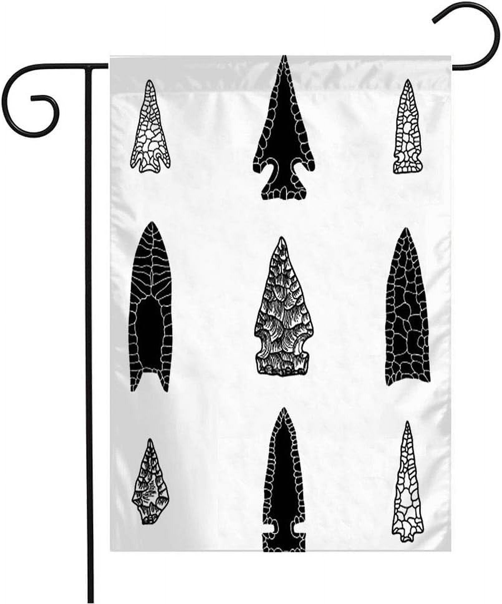 Welcome Garden Flag Flint Point Black Arrowhead Rock Signs Drawing ...