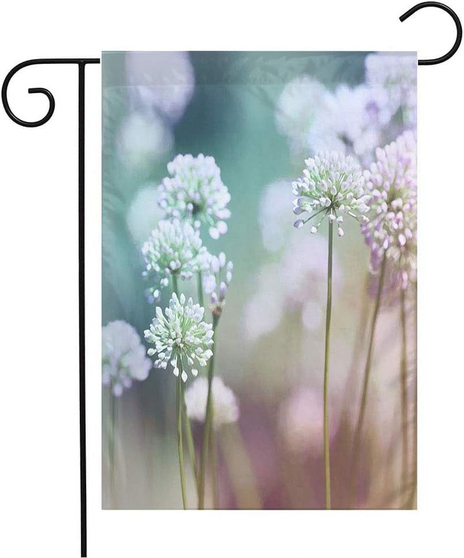 Welcome Garden Flag Flowering Closeup Onion Toned Nature Flower Plants ...