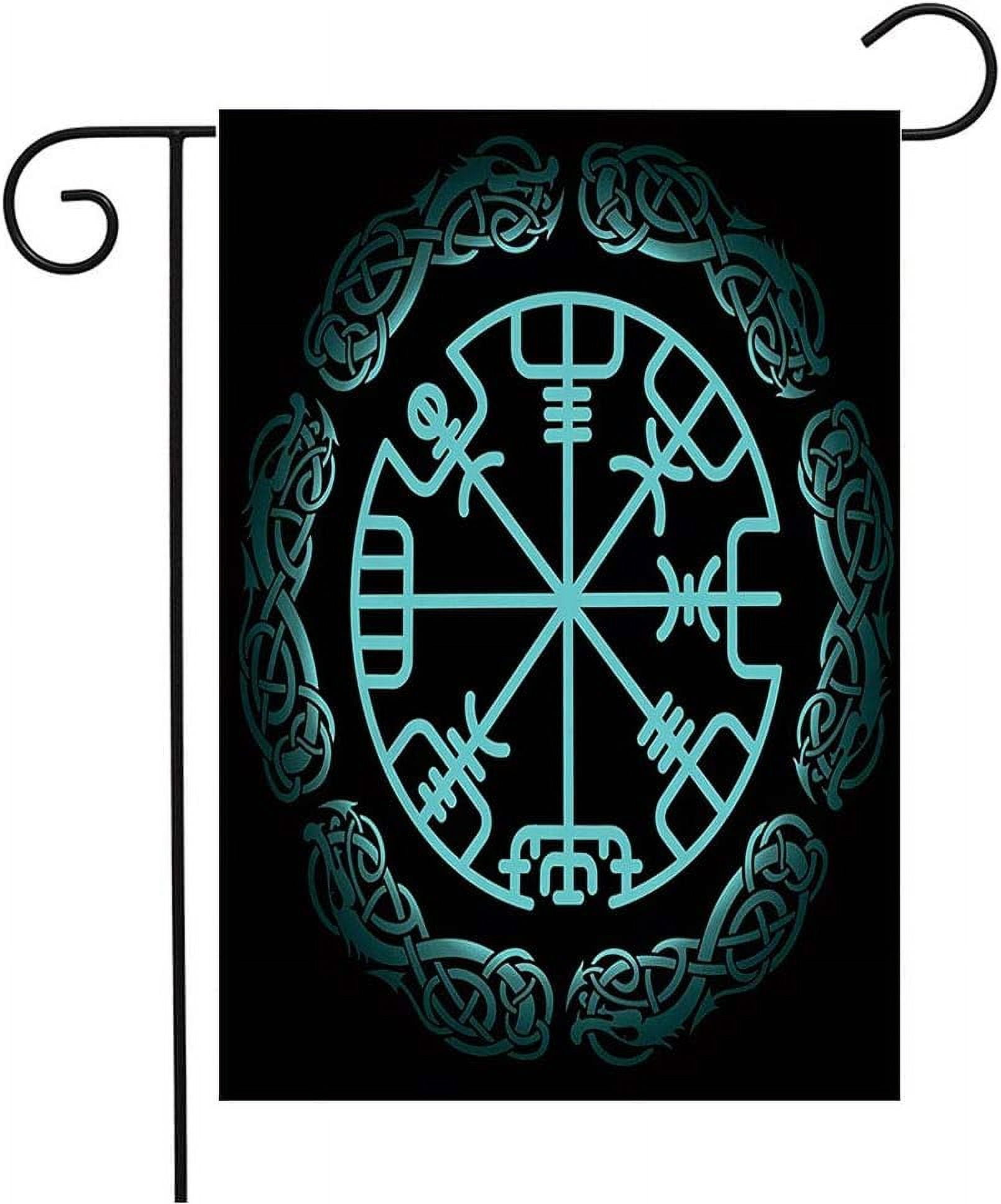 Welcome Garden Flag Galdrastafir Vegvisir Magic Navigation Compass ...