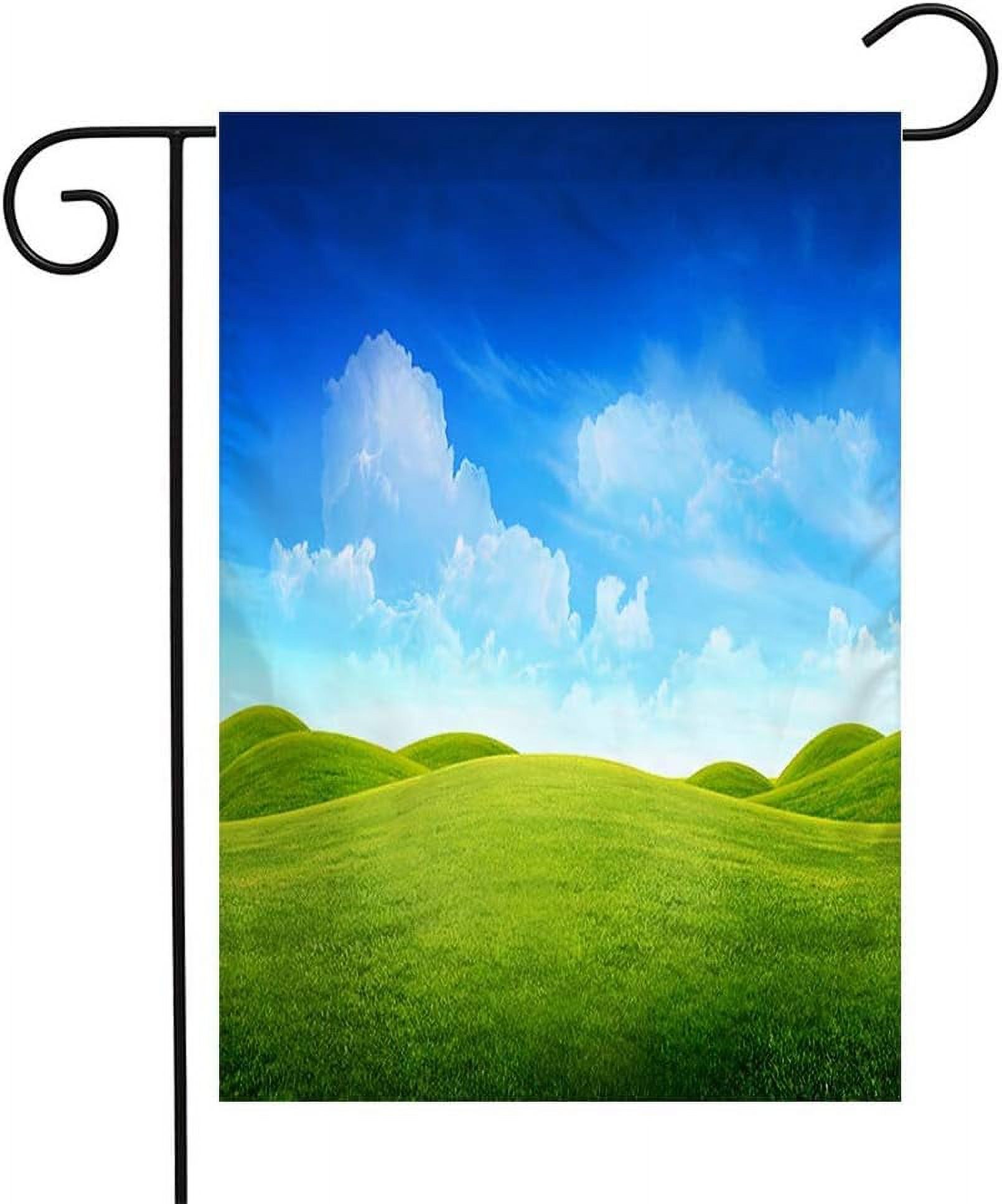 Welcome Garden Flag Green Grass Horizon Field Plant Weather On Small ...