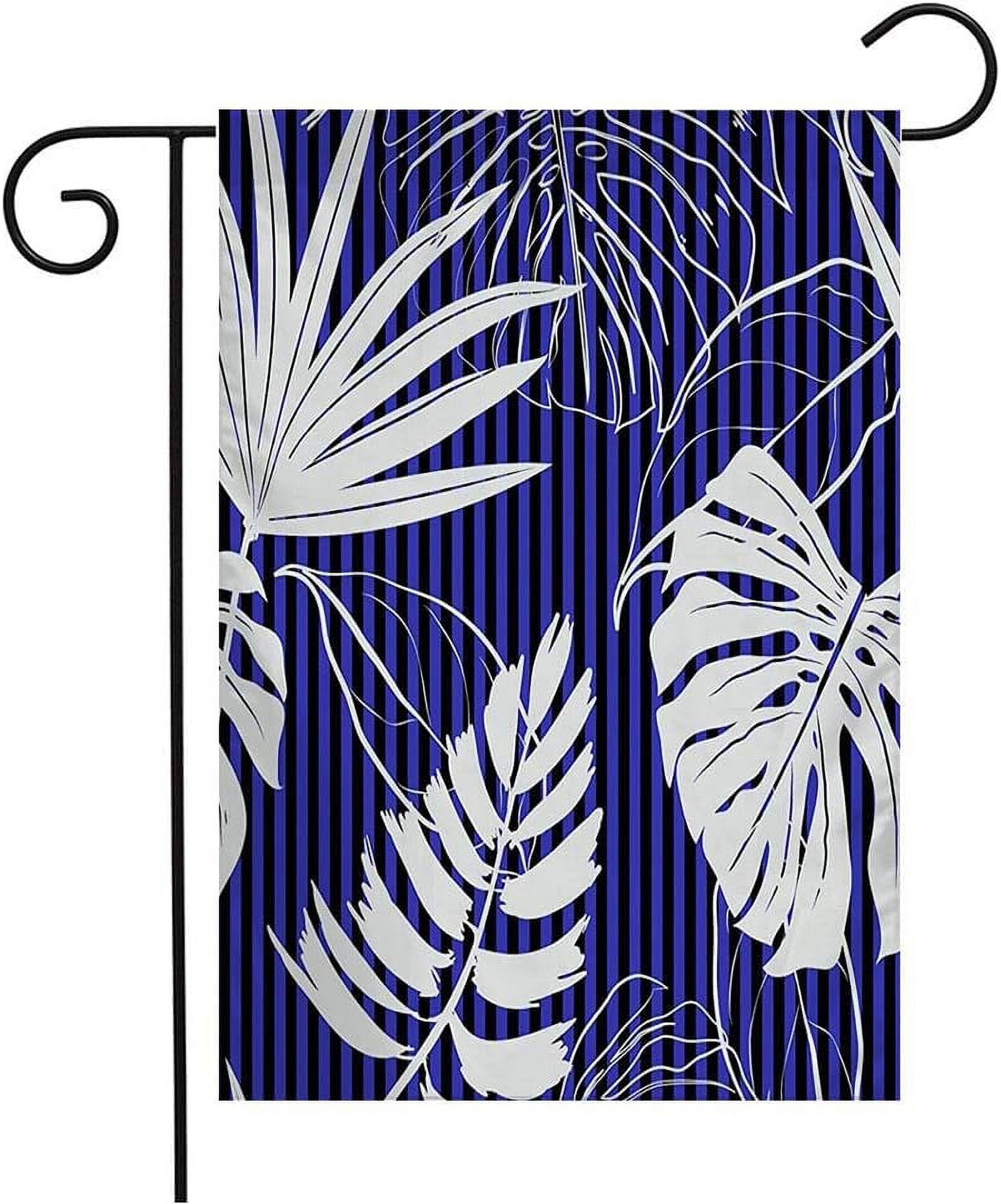 Welcome Garden Flag Hand Black Summer Exotic Hawaii Tropical Leaves ...