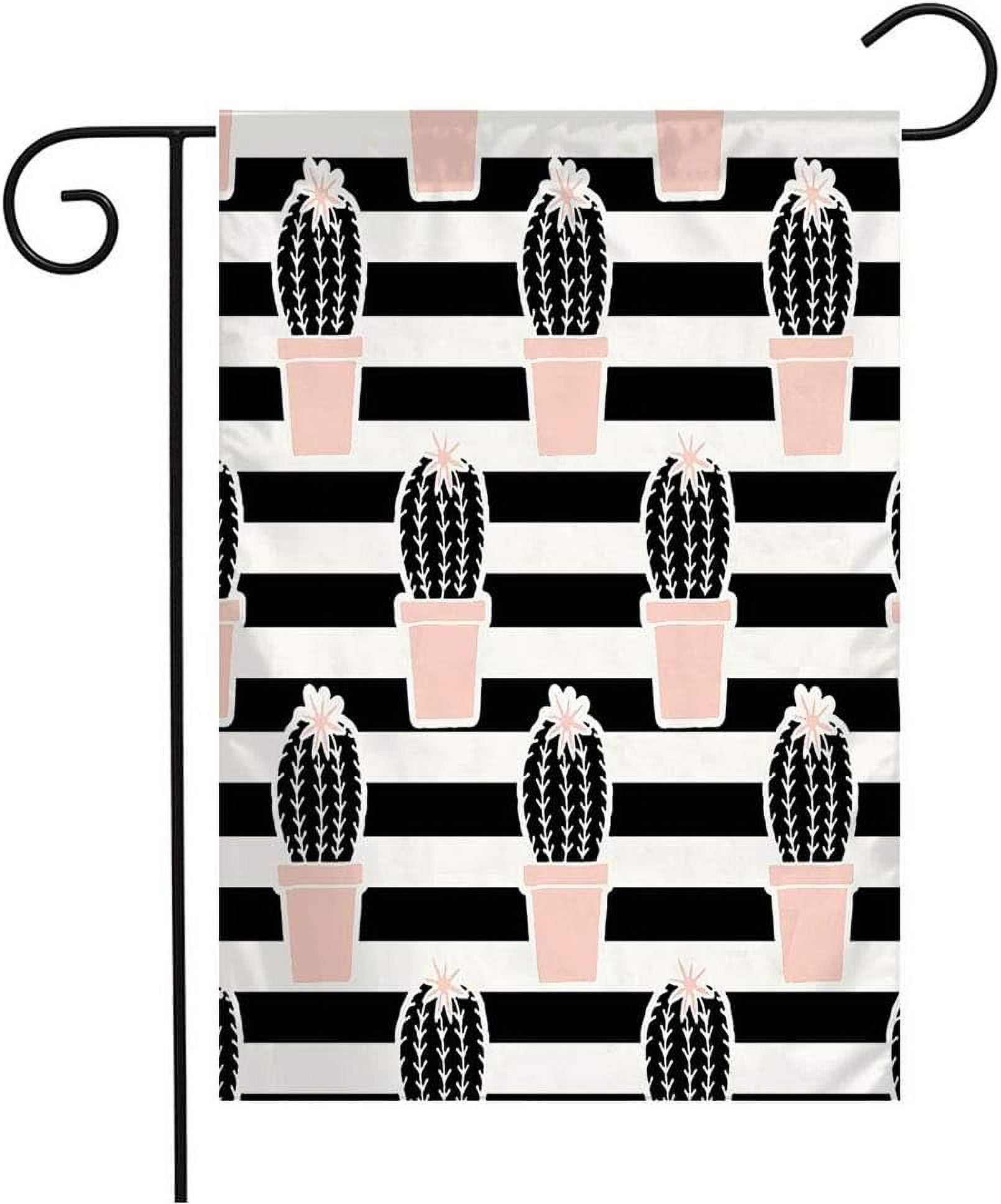 Welcome Garden Flag Hand Drawn Repeating Creative in with Stripes ...