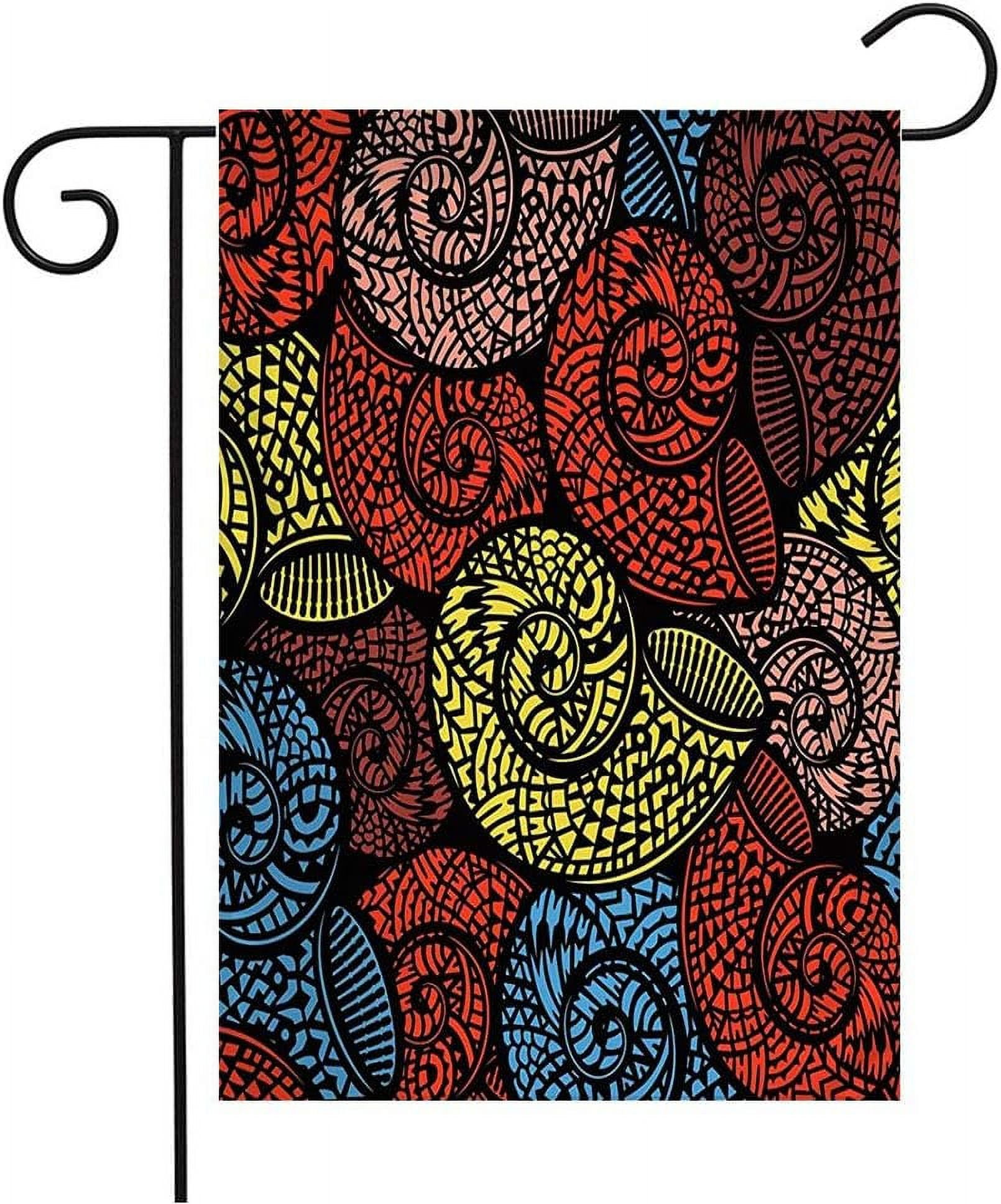 Welcome Garden Flag Hawaiian Aztec Boy Snail Hand Ocean Handmade Red ...