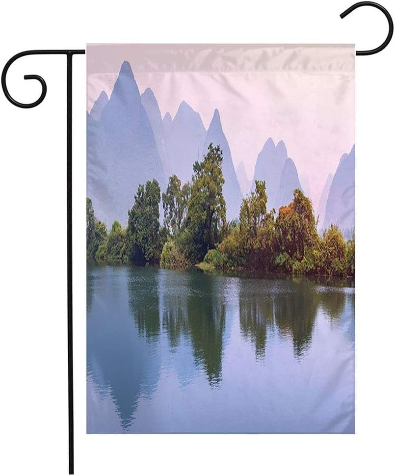 Welcome Garden Flag Landscape Yangshuo Oriental Guilin Chinese Sky ...