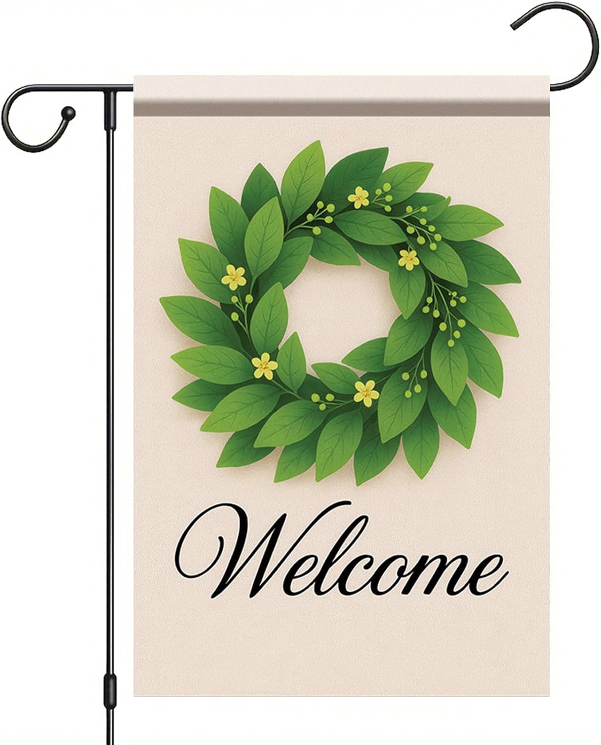 Welcome Garden Flag Patriotic Wreath American Flag Elements Laurel ...