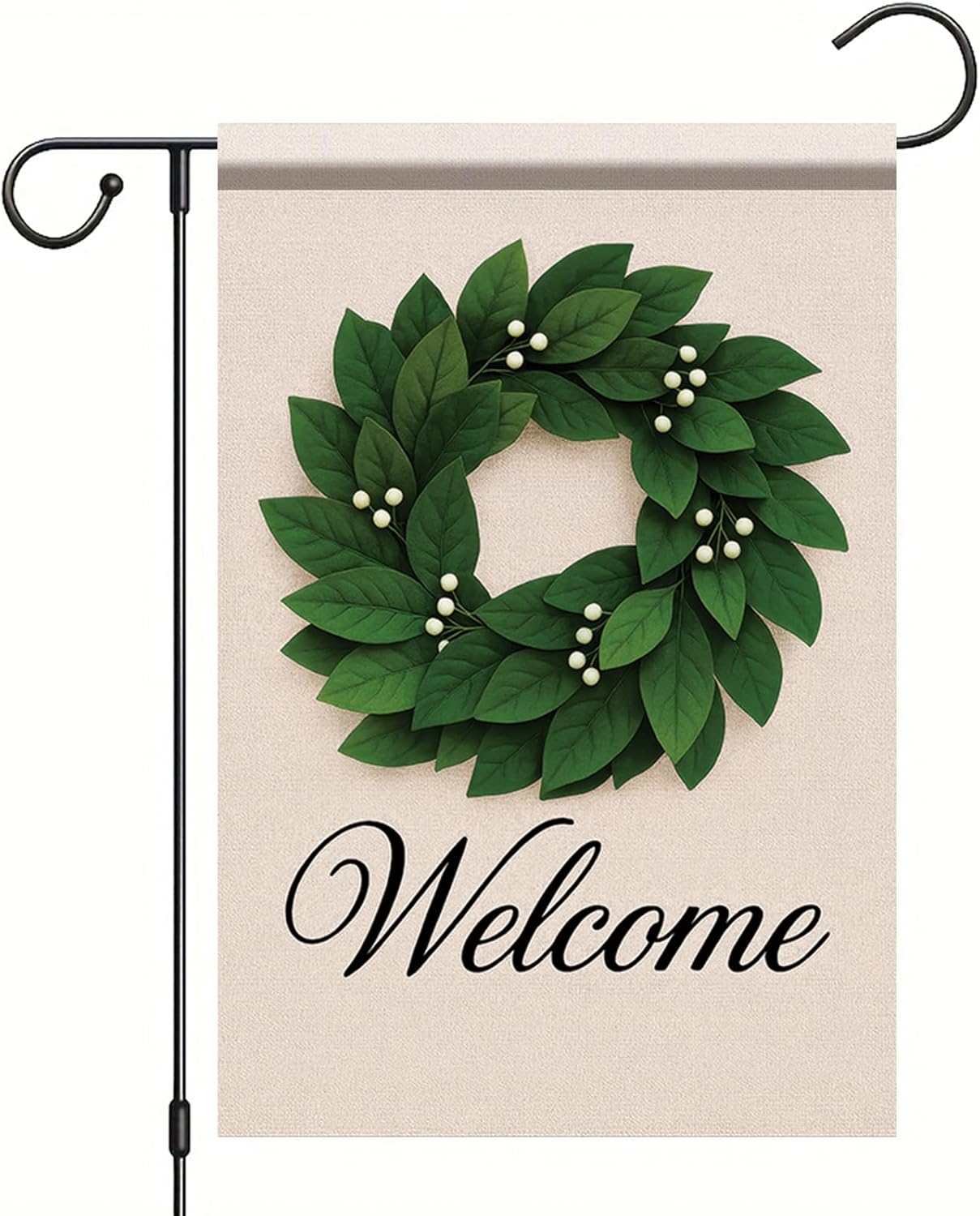 Welcome Garden Flag Patriotic Wreath American Flag Elements Laurel ...
