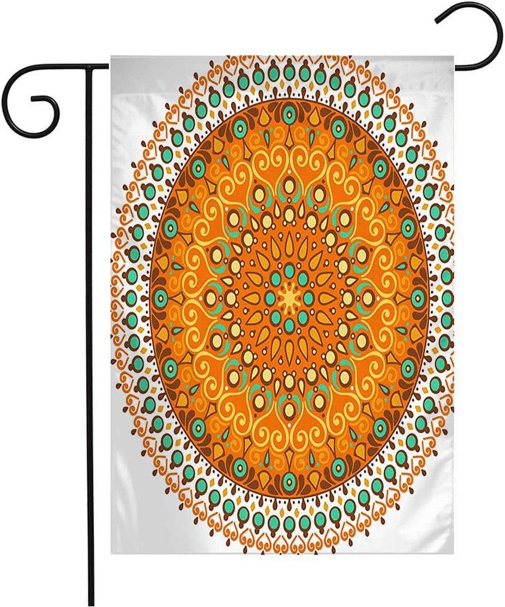 Welcome Garden Flag Round Mexican Spring Floral Arab Oriental Beautiful ...