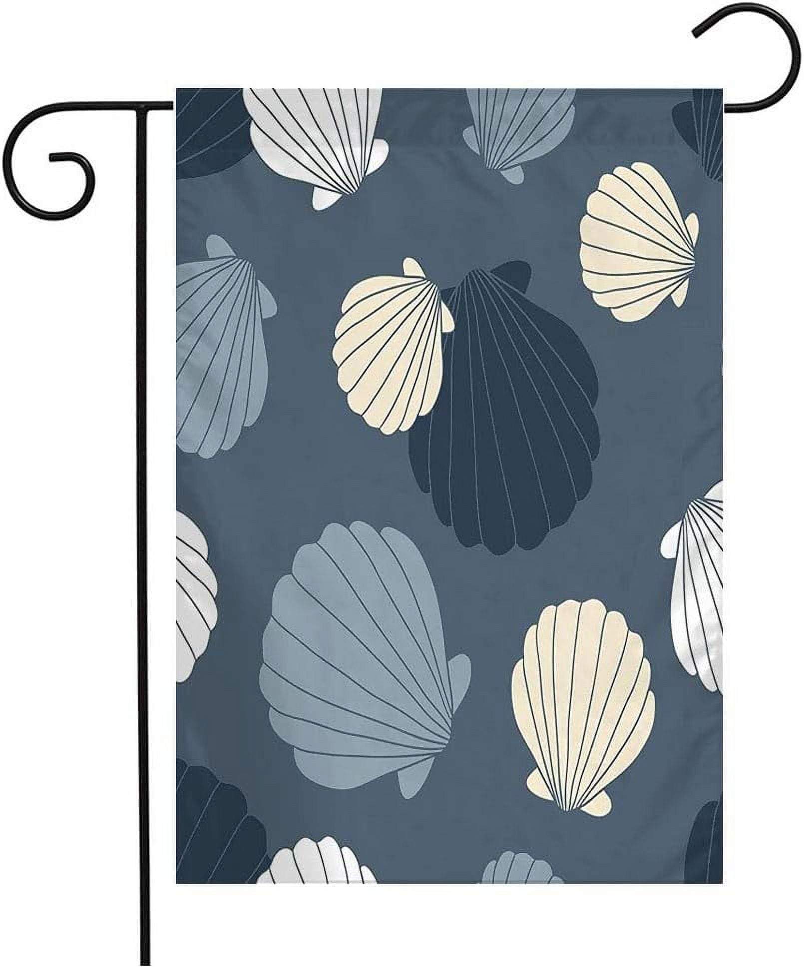 Welcome Garden Flag Seashells Pattern Conch Texture Doodle Decoration ...