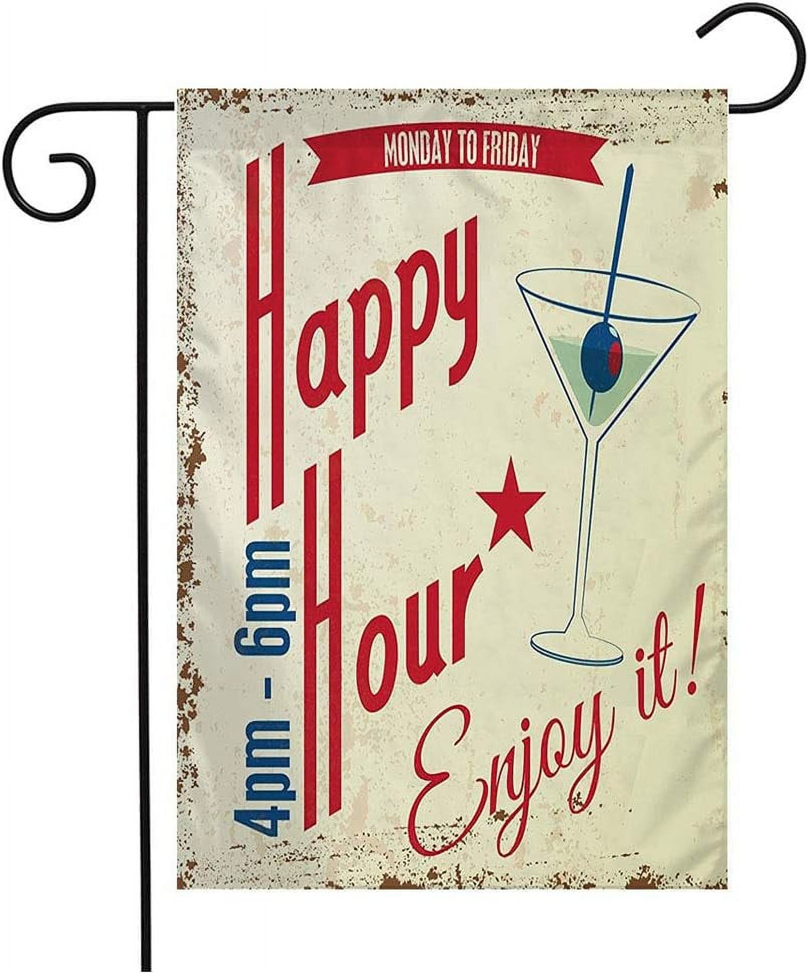 Welcome Garden Flag Sign Retro Party Vintage After Happy Hour Concept ...