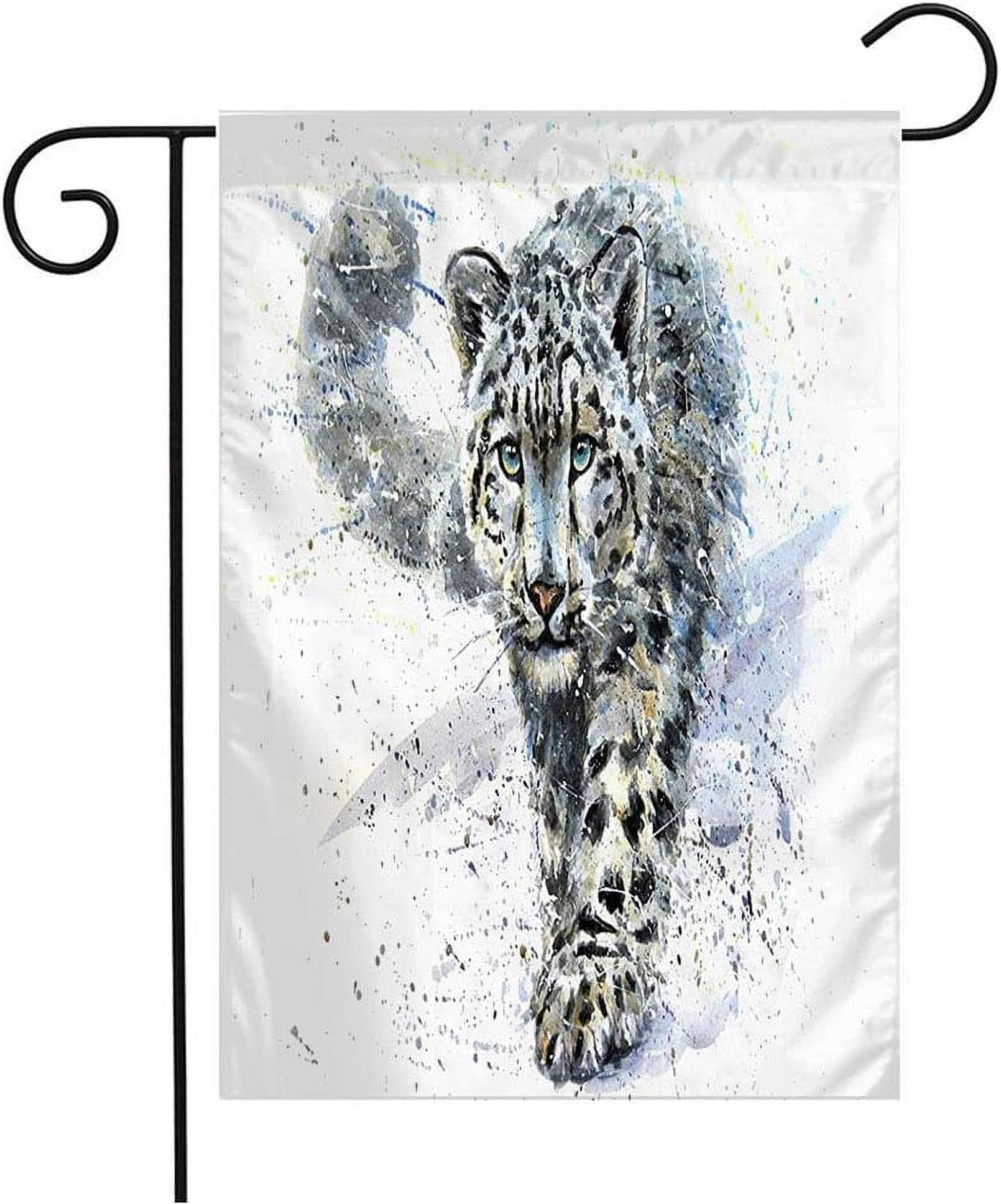 Welcome Garden Flag Snow Cute Zoo Shirt Pet Symbol Leopard Eyes Animals ...