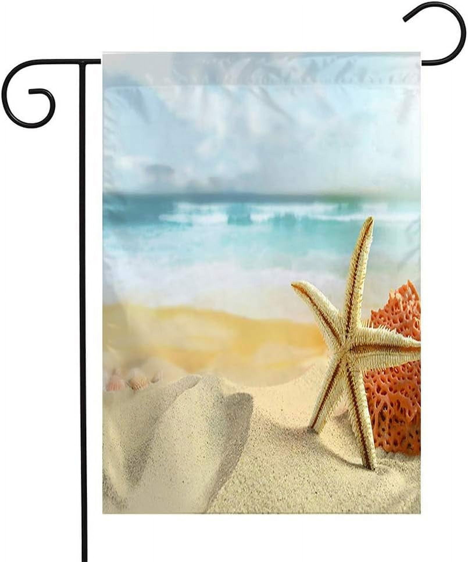 Welcome Garden Flag Starfish Bay On Beach Sunlight Turquoise Animals ...