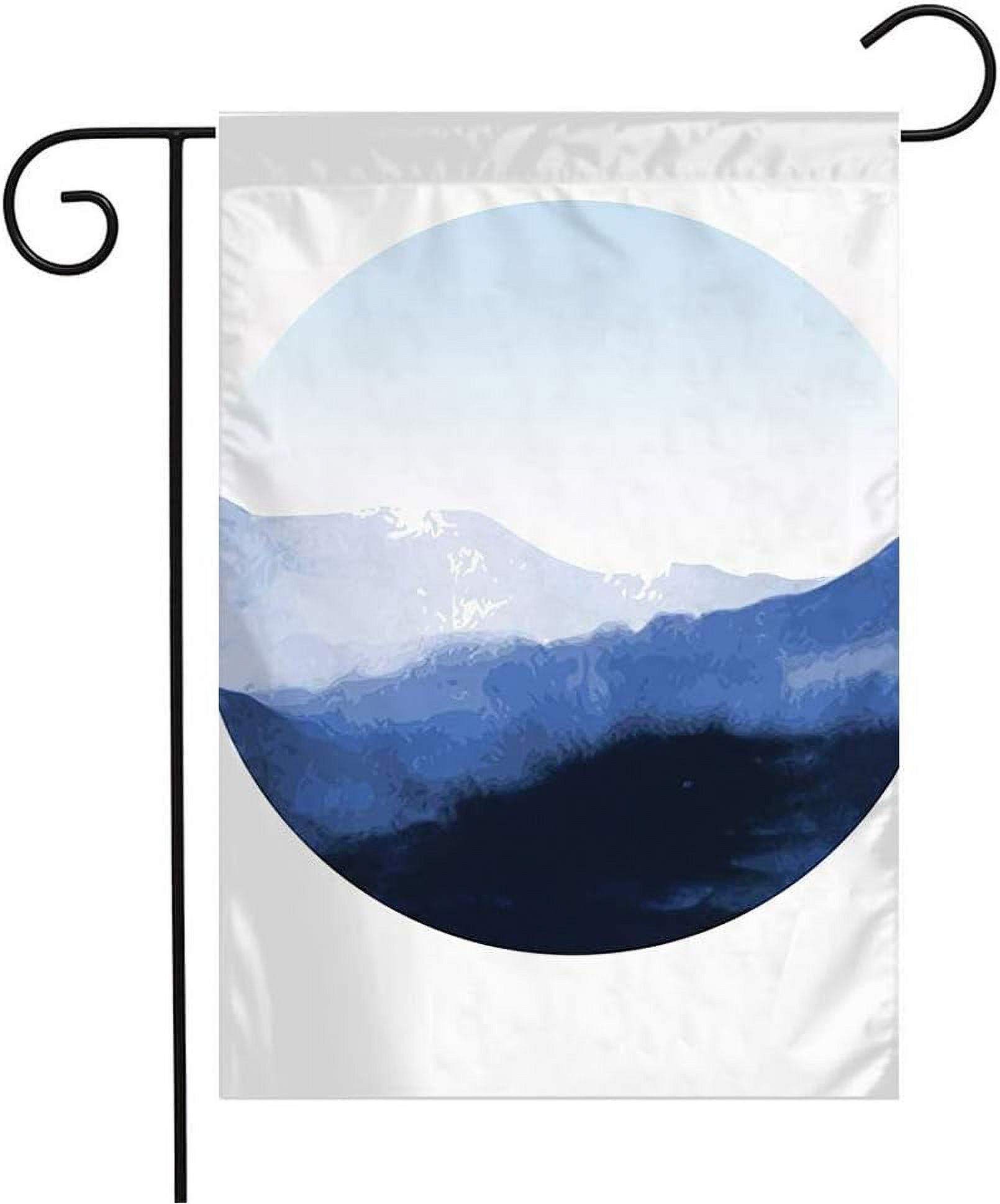 Welcome Garden Flag Sumie Graphic Minimalistic Mountain Mountains Asia ...