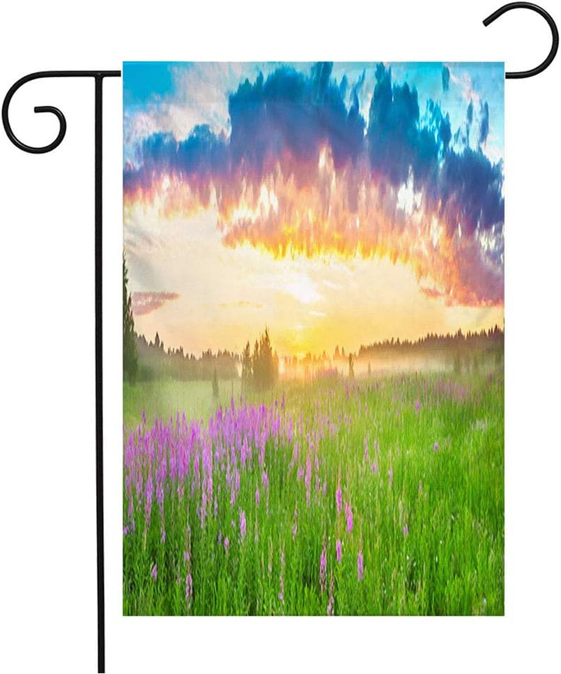 Welcome Garden Flag Vertical Blossom Floral Panorama Rural Sunrise ...